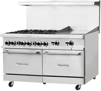 Amazon.com: Inferno Blaze IB-GR-6024G 60” Wide, 6 Burner Range, 24 ...