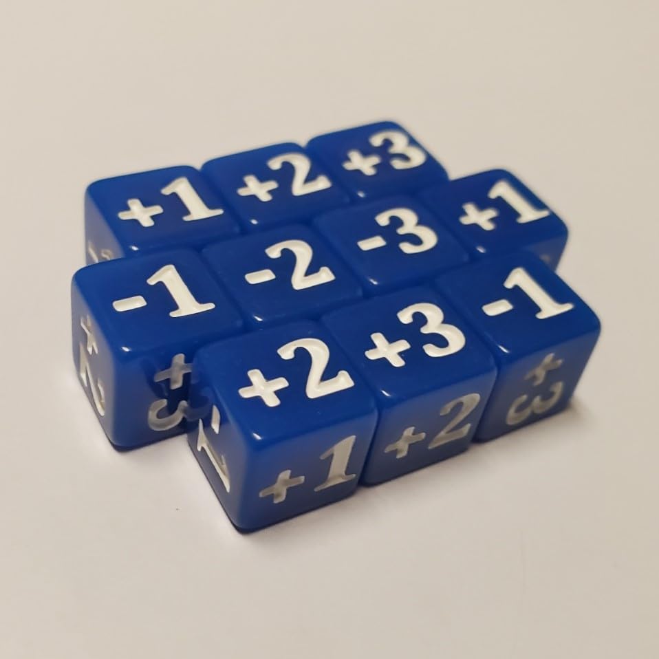 Amazon.com: 10x Blue Micro CCG Stats and Damage Modifier Dice ...