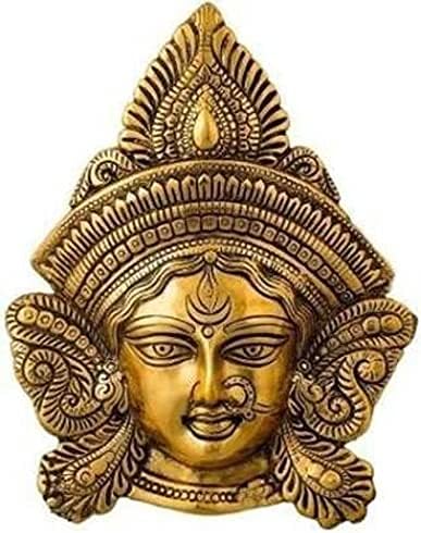 Buy Artvarko Brass Metal Goddess Durga Face Wall Showpiece Hanging ...