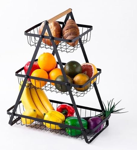 EKXOZV Obst Etagere, 2 Etagen,Obstkorb Rack Obstschale, Abnehmbar ...