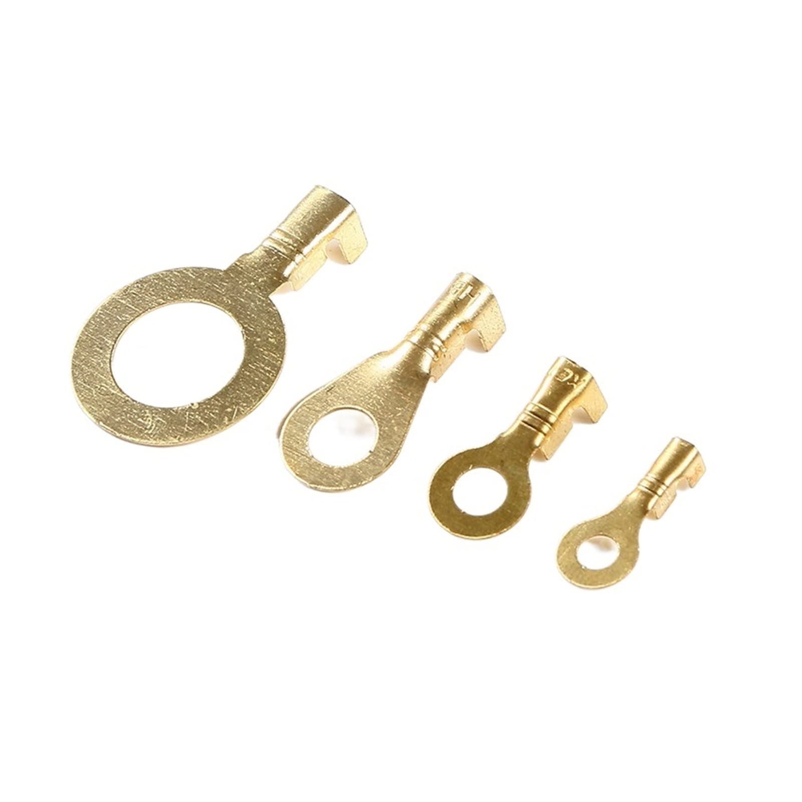 Copper Lug Terminal 10 Pack Bare Battery Copper Ring Terminals - #4 AWG ...