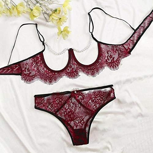 Mujeres Ropa Interior Conjunto Sexy Lencería Encaje Espalda Abierta ...