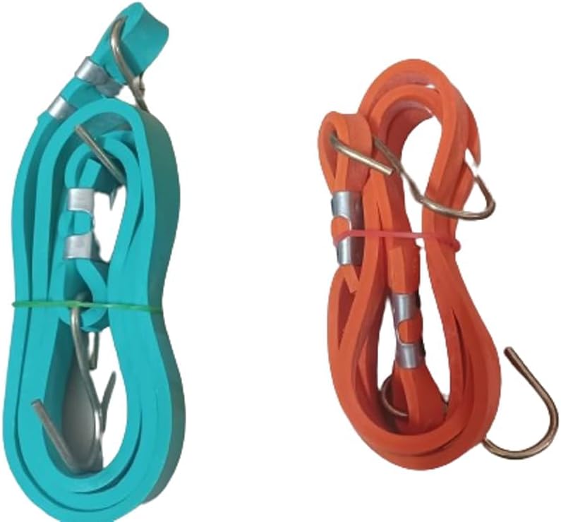 On Blow Flat Tie Down Straps, 4 Feet, 13mm x 3mm, Pack of 2, Rubber ...