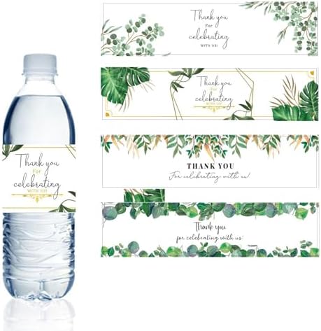 Amazon.com: Flower Water Bottle Labels Stickers Wedding Bottle Wraps ...