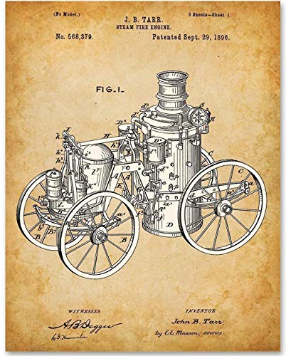 Amazon.com: Steam Fire Engine - 11x14 Unframed Patent Print - Makes a ...