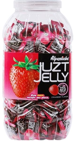 Alpenliebe Juzt Jelly Strawberry Flavour Soft Candy Jar 518g ...