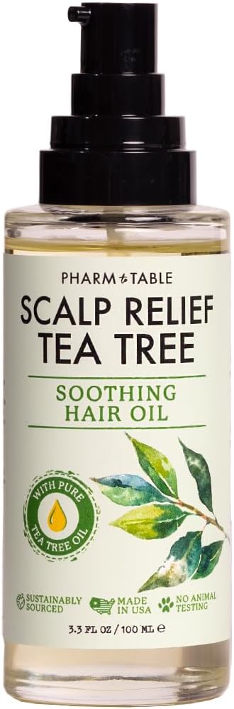 Amazon.com: PHARM TO TABLE Scalp Relief Tea Tree Hair Oil for Itchy ...