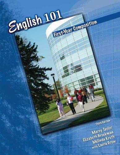 ENGLISH 101: FIRST-YEAR COMPOSITION: Taylor et al: 9780757555718 ...
