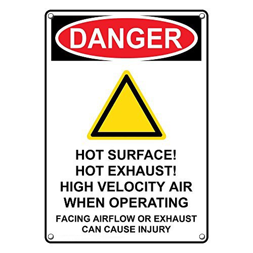 Amazon.com: Weatherproof Plastic Vertical OSHA Danger Hot Surface! Hot ...