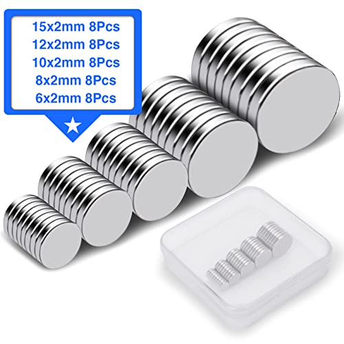 Snapklik.com : Small Magnets, 40 Pack Tiny Rare Earth Magnets, 5 ...