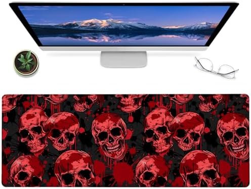 Amazon.com: ainori Red Skull Gaming Mouse Pad – 12x31.5in Non-Slip ...
