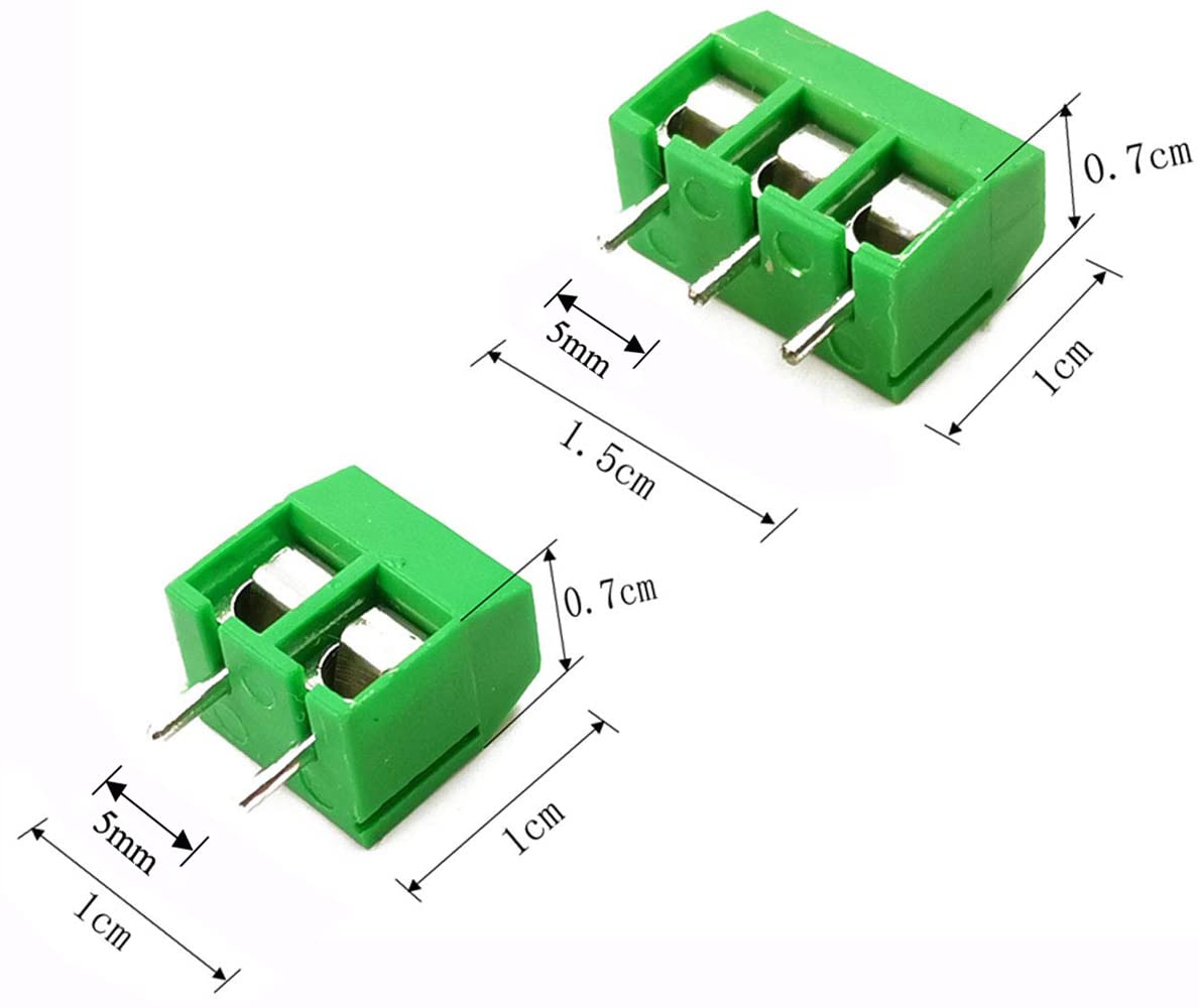 Snapklik.com : Hyamass 60pcs Terminal Blocks, 5mm Pitch 2 Pin And 3 Pin ...