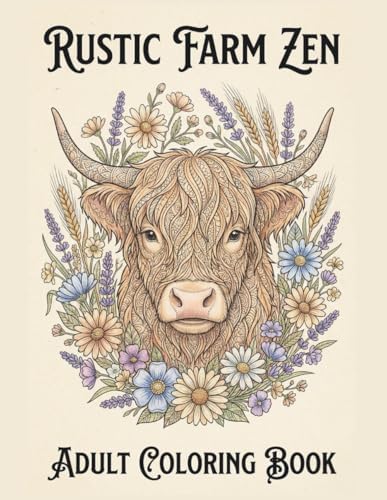 Rustic Farm Zen: An Adult Coloring Book with 42 Relaxing Countryside ...