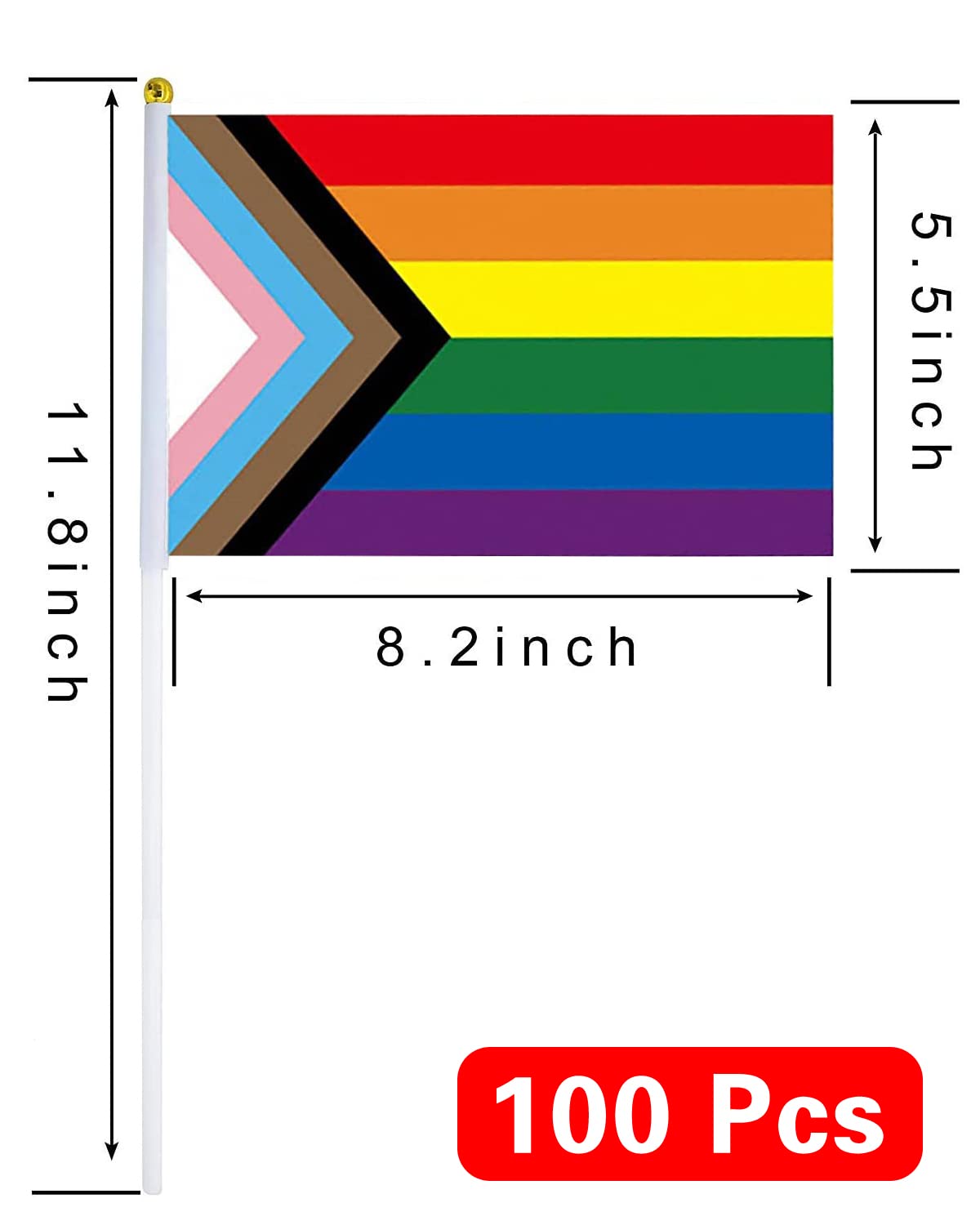 Pride Flags Mini Sizkii 23-Foot Progress Pride Banner - 25 Rainbow ...