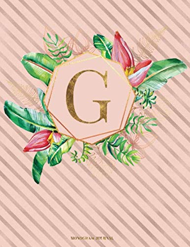 G Monogram Journal: Pink Floral Monogram Initial Journal for Women ...