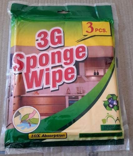 SURPLAST 3G Sponge Wipe Scrub Pad (22 X 15 cm, Multicolor) -Pack of 3 ...