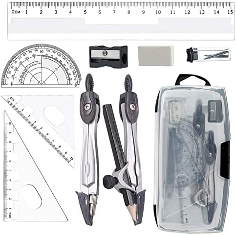 10 Pcs Maths Sets for Secondary School Supplies Protractor and Compass ...