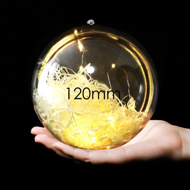 Amazon.com: Groumh 120mm/10Pcs Christmas DIY Clear Plastic Fillable ...