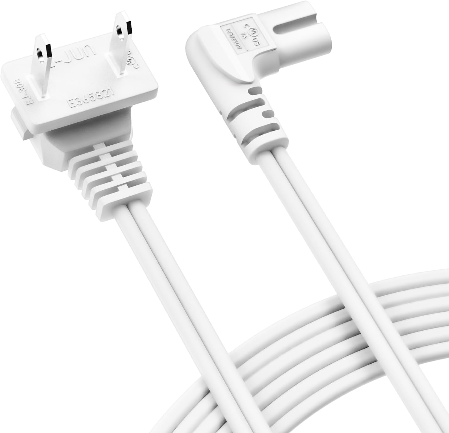 Amazon.com: TV Power Cord,Universal 2 Prong Angled Non-Polarized 18 AWG ...