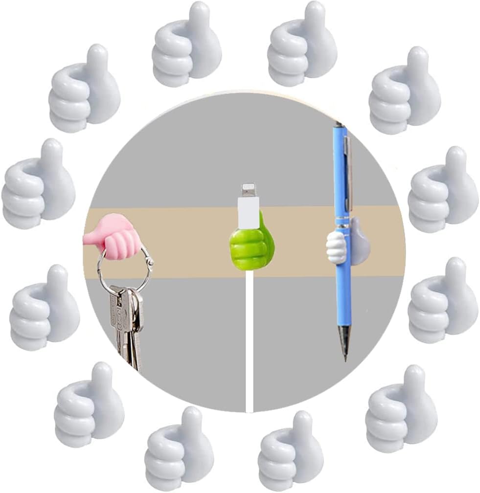 Amazon.com: QENIN Silicone Thumb Hook - 12pcs Creative Self-Adhesive ...