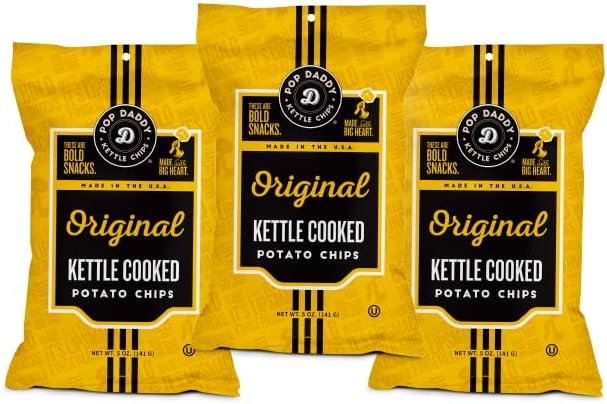 Amazon.com: Pop Daddy Kettle Cooked Potato Chips, Kosher & Gluten Free ...