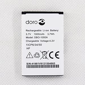Rechargeable Replacement Battery for DORO DBO-1000A Model 1372, 2404 ...