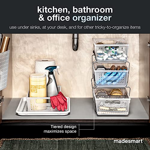 Snapklik.com : Madesmart Set Of 2 Stackable 2-Tier Plastic Multipurpose ...