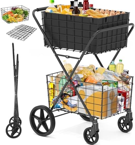 Amazon.com: Wadabuggy Shop Foldable Shopping Cart - Portable ...