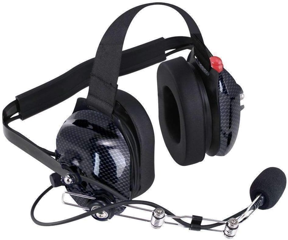 Amazon.com: Rugged Carbon Fiber Over The Head Headset for Racing Radios ...