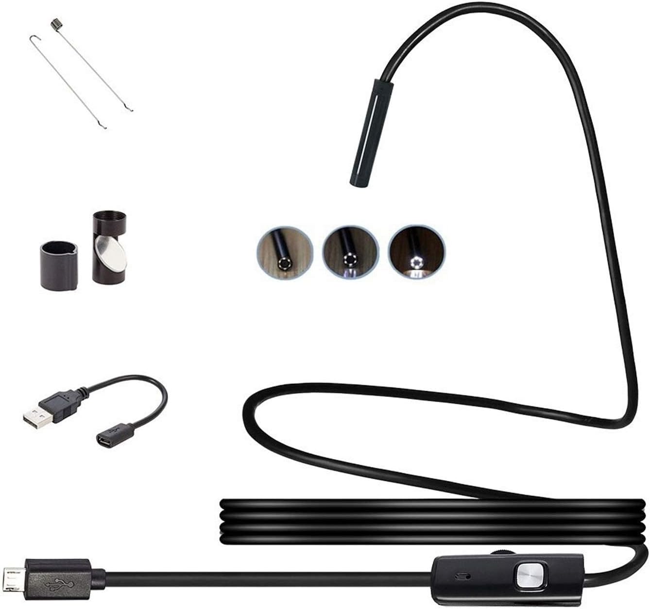 TECHNOVIEW Waterproof Endoscope Mini HD Camera Snake Tube 7 mm Lens USB ...