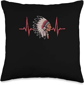 Amazon.com: Native American Headdress Indian Chief Heartbeat EKG Throw ...