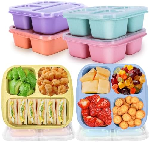 Amazon.com: DESLON 6 Pack Snack Containers for Adults Kids, 4 ...