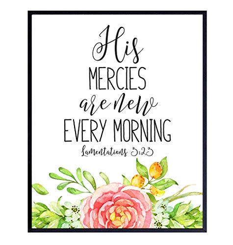 Amazon.com: His Mercies Are New Every Morning Christian Bible Verse ...