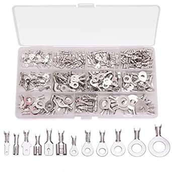 Ginsco 300 Pcs Non-Insulated Open Barrel Wire Crimp Connector 2.8mm 4 ...