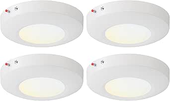 JULLISON 6 Inch LED Emergency Disk Light Kit with Battery Backup ...