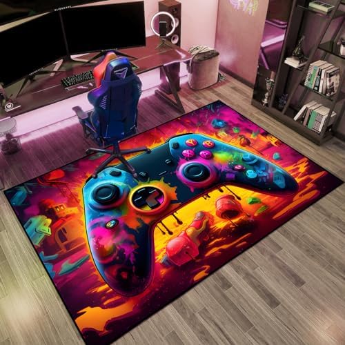 Amazon.com: ERWAAD Gaming Rug with Colorful Game Controller Design for ...