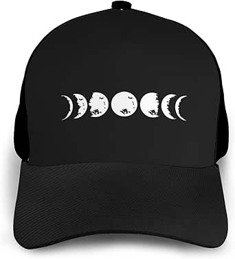Moon Phases Baseball Cap Men Women - Classic Plain Hat Adjustable Black ...