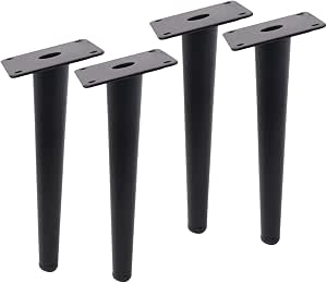 Metal Furniture Legs (Set of 4) 10cm/4in Black Oblique DIY Table Feet ...