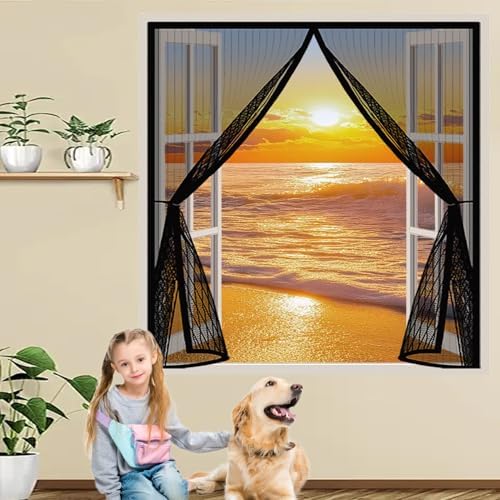 Magnetic Screen Curtain Heavy 66 x 90 cm Anti Mosquito, Keep Fresh Air ...
