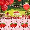 Amazon.com: FVEOCR 4 Pack Pink Strawberry Table Cloth Strawberry ...