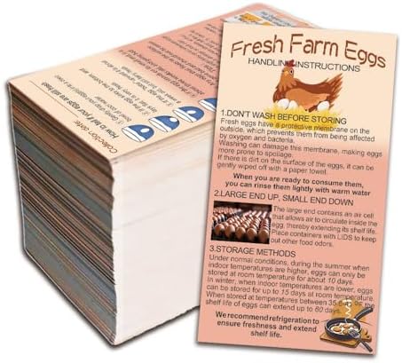 Amazon.com : 240 Pcs Fresh Farm Eggs Handling Instructions 2.6 x 3.5 ...