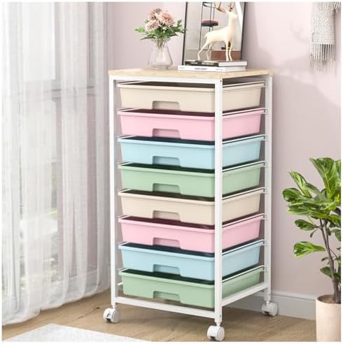 SYKIARIOL 8 Drawers Rolling Storage Trolley, Utility Storage Cart on ...