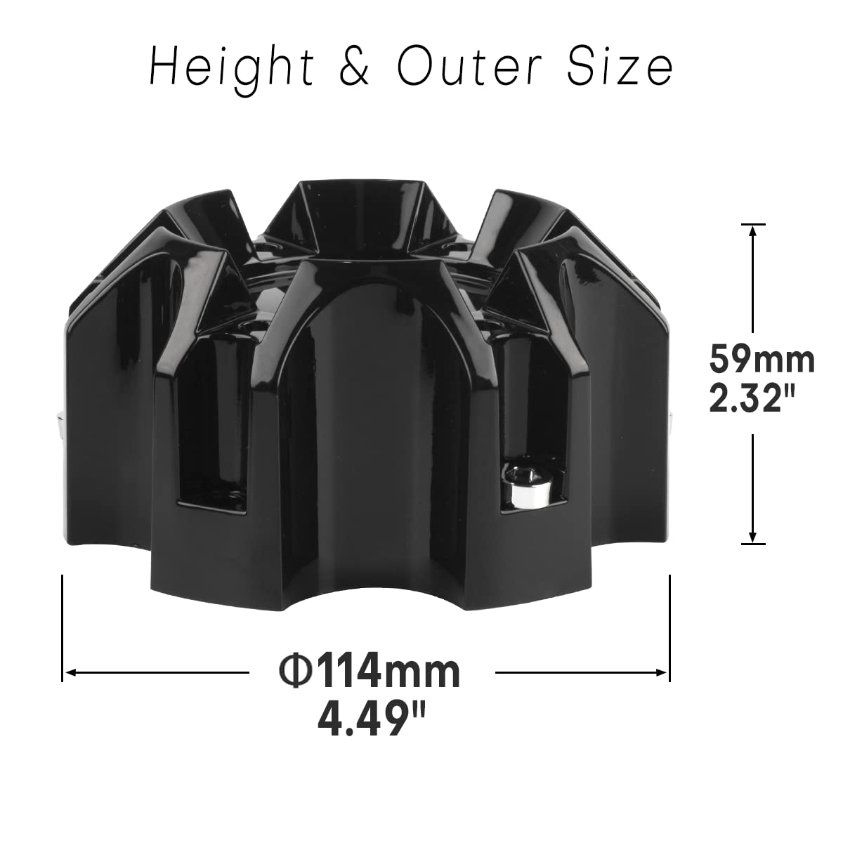 4 Lug Trailer Hub Ballistic Off-Road Wheel Center Cap Matte Black WX-10 ...