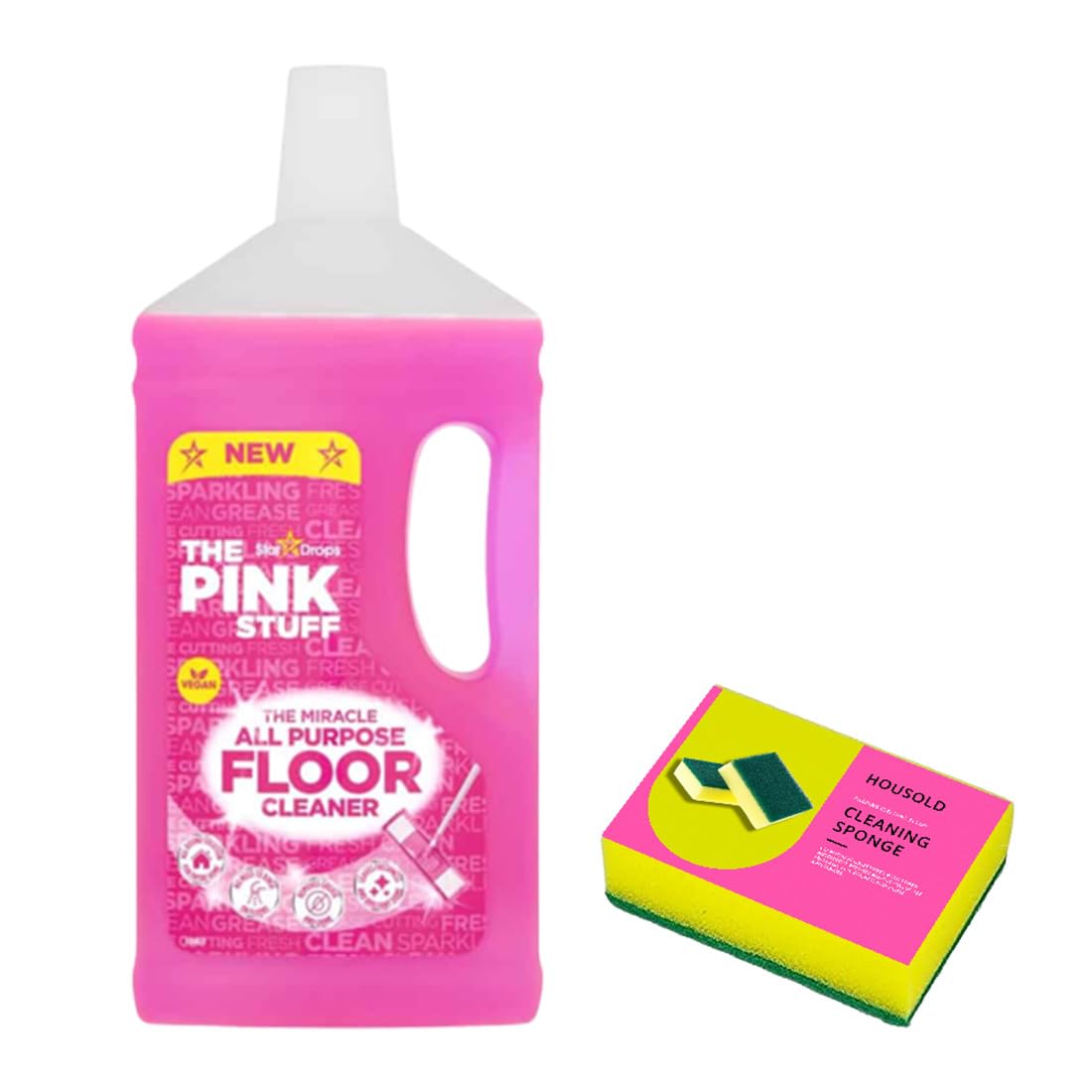 Housold 1 Litre All Purpose Floor Cleaner with Cleaning Sponge, Multi ...