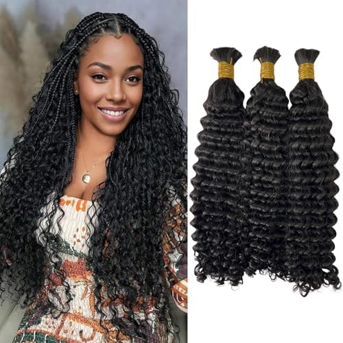 Amazon.com : Bulk Hair Double Drawn Human Bundles Spanish Curly ...