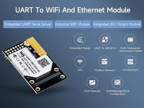 UART to WiFi and Ethernet Module, Integrated 802.11b/g/n Module, Embedded UART Serial Server ...