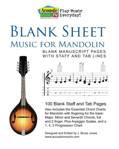 Amazon.com: Blank Sheet Music for Mandolin: Blank Manuscript Pages with ...