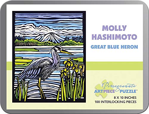 Molly Hashimoto Great Blue Heron 100-Piece Jigsaw Puzzle : Molly ...
