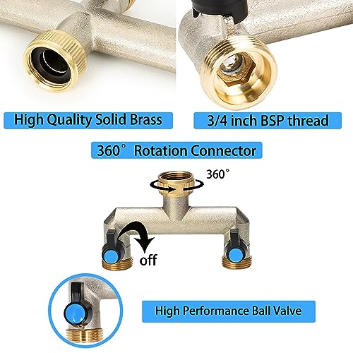 Brass Garden Tap Splitter 2 Way Hose Manifold Outside,Twin Tap ...