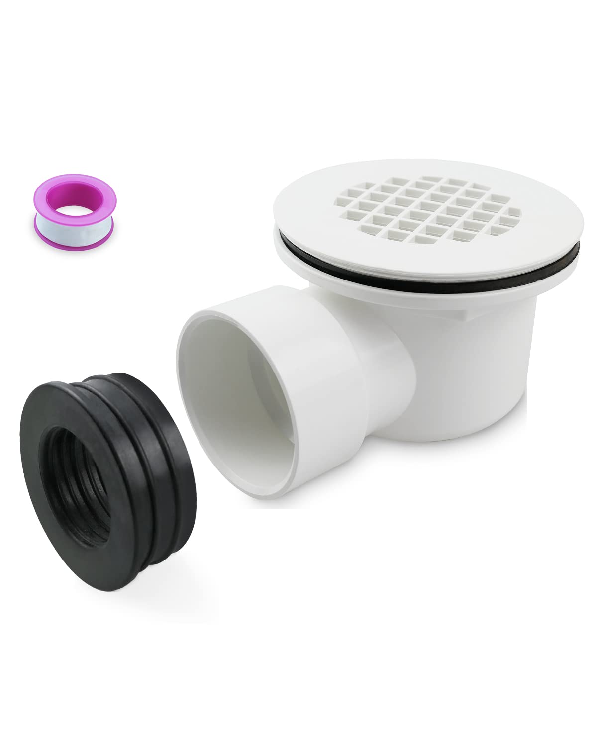 Low Profile Shower Base Drain,1.5" Side Outlet Drain Assembly with ...